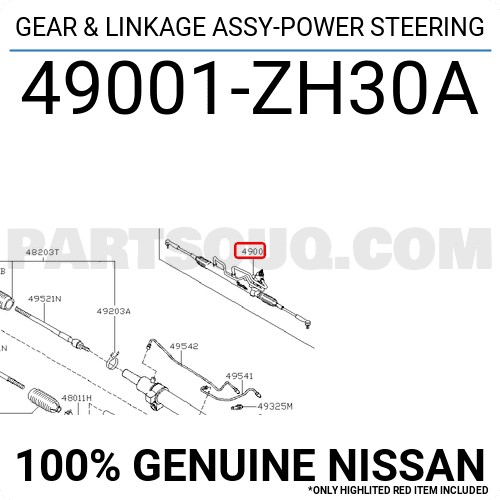 GEAR & LINKAGE ASSY-POWER STEERING 49001ZH50A | Nissan Parts | PartSouq